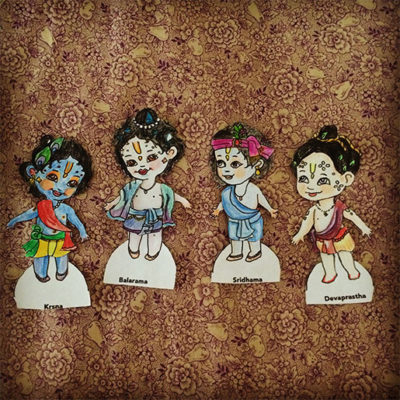 Color in Krsna Cowherd Boys Paperdolls - Remember Krishna