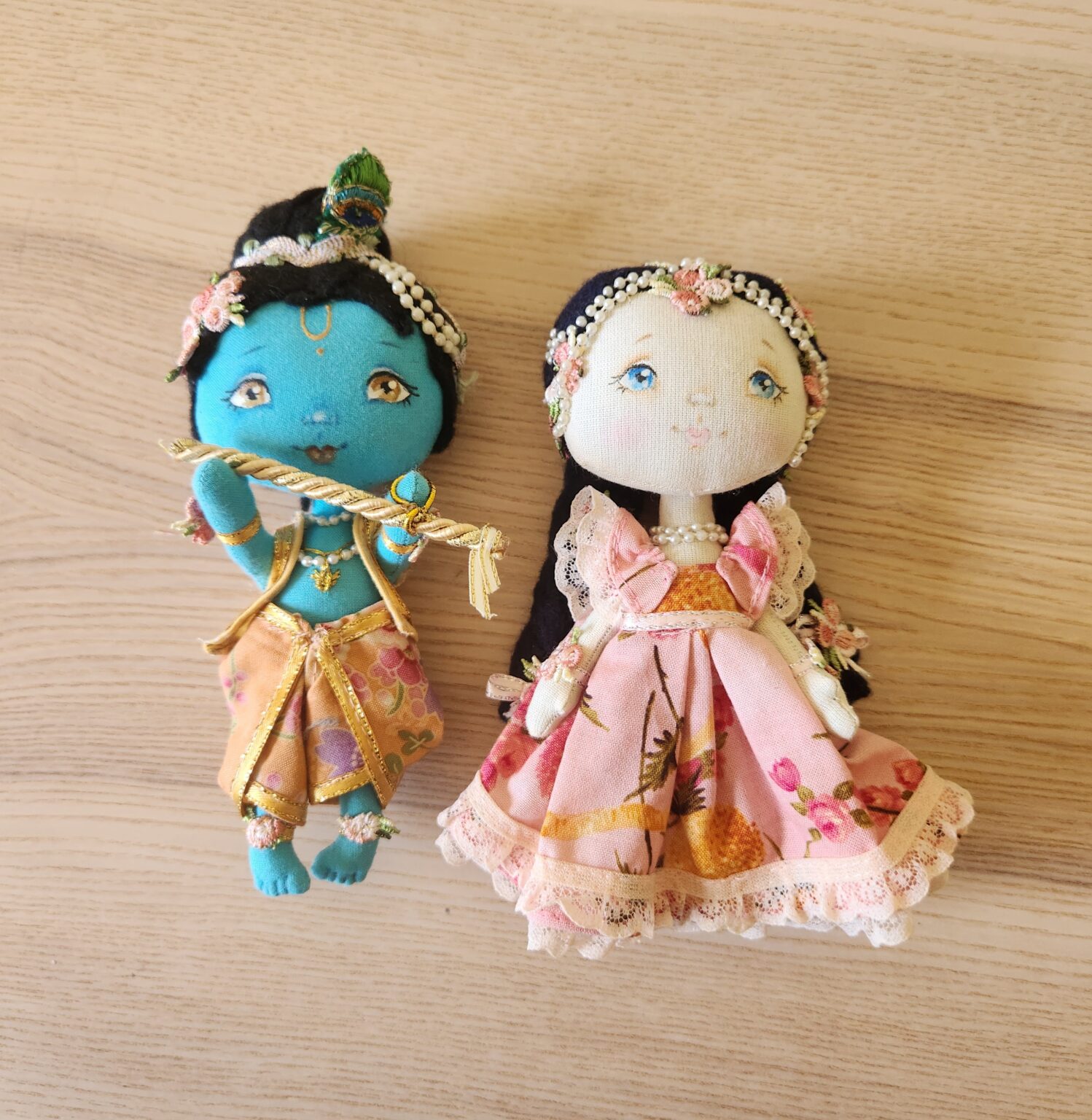 Soft Radha Krishna dolls set - Remember Krishna